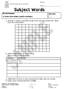 Generic -Subject Words – Read Think Learn