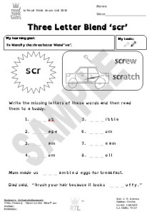 Generic -Three Letter Blend ‘scr’ – Read Think Learn