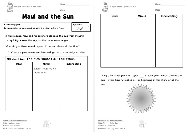 Maui and the Sun – Read Think Learn