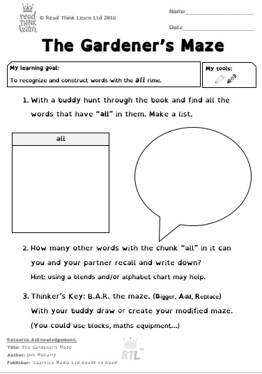 The Gardener’s Maze – Read Think Learn
