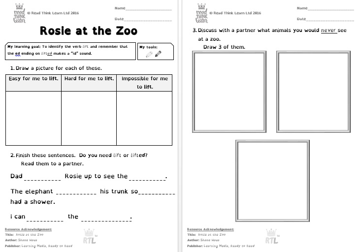 Rosie at the Zoo – Read Think Learn
