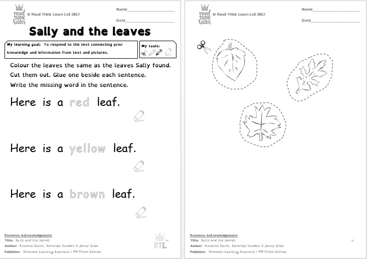 Sally and the leaves – Read Think Learn